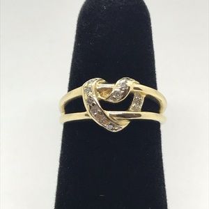 Jewelry | 1k Yellow Gold Heart Diamond Ring | Poshmark
